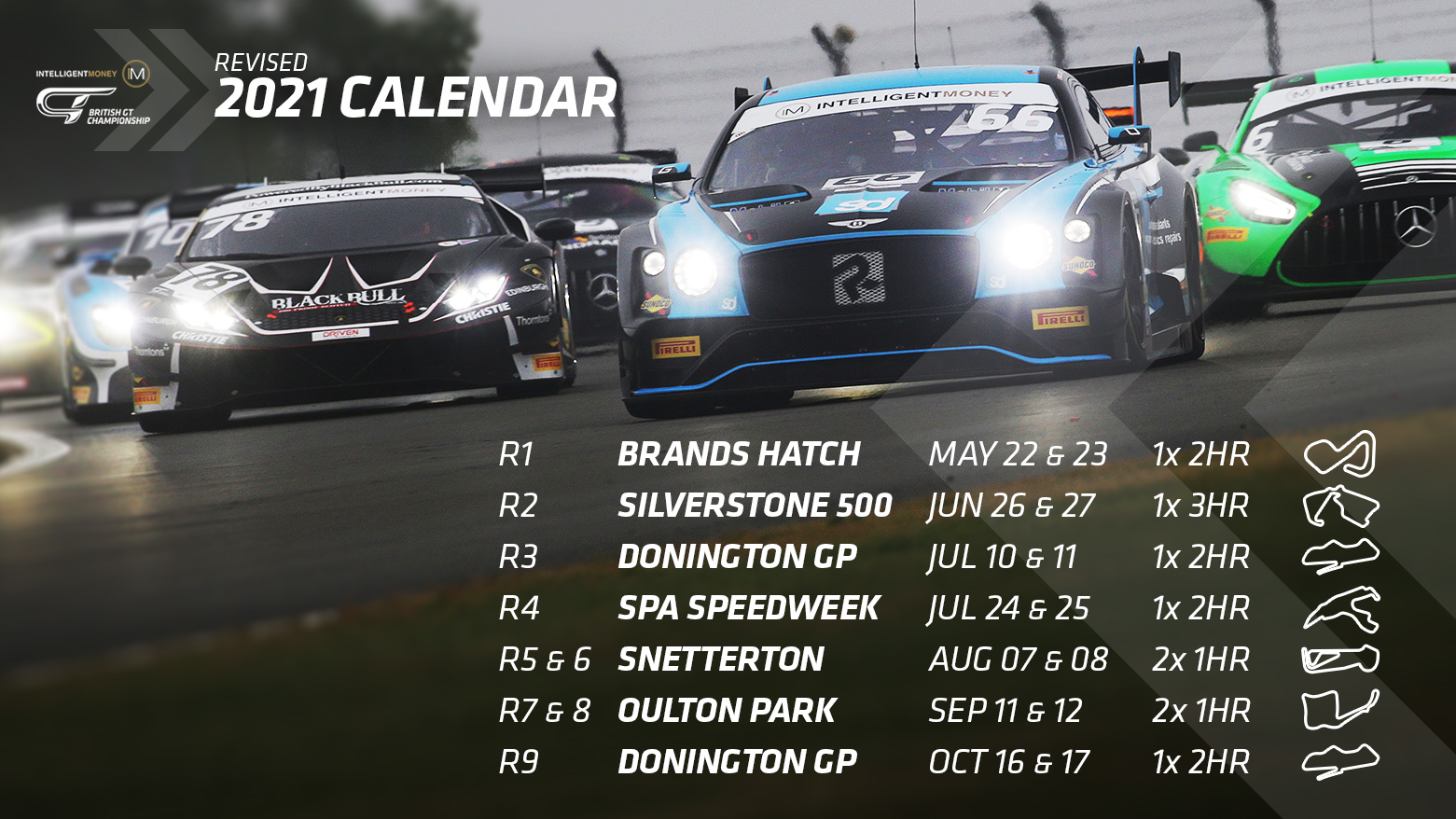 SRO Motorsports Group issues revised 2021 Intelligent Money British GT ...